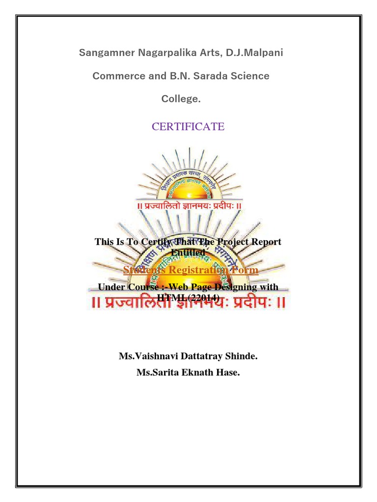 Html5&css - Student Regist - Project | PDF Html5&css - Student Regist - Project | PDF