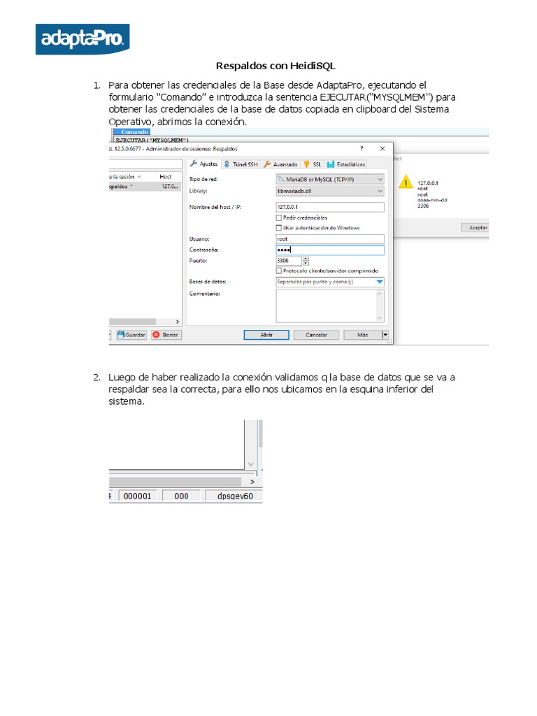 Respaldos HeidiSQL | PDF | Informática