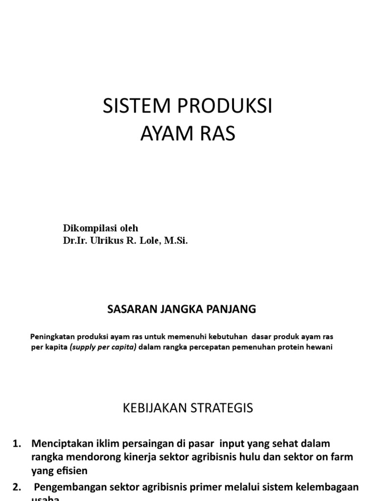 10a Sistem Produksi Ayam Ras | PDF