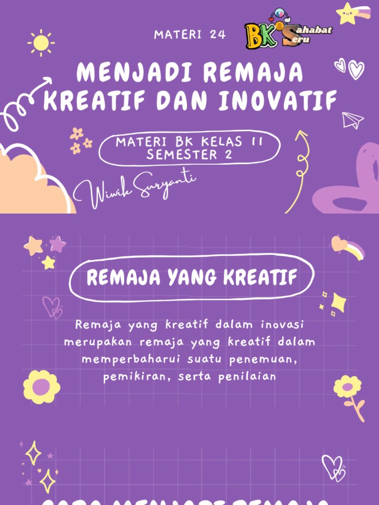 Materi 24 Menjadi Remaja Yang Kreatif Dan Inovatif | PDF