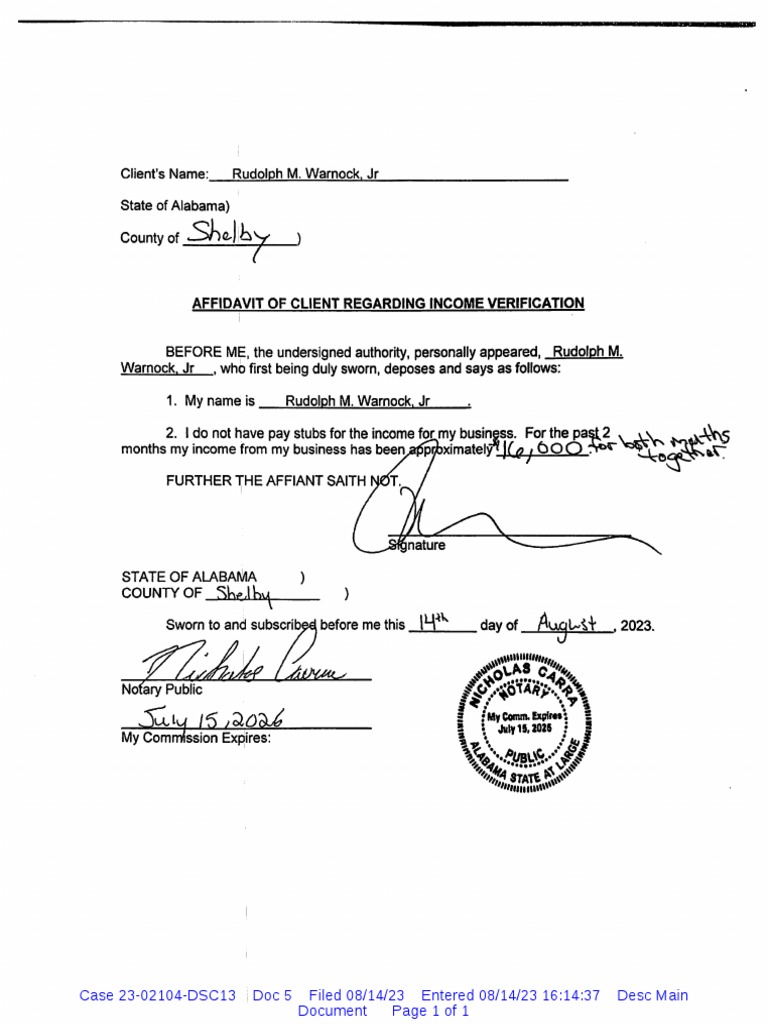 Rudy Warnock Affidavit | PDF | Law