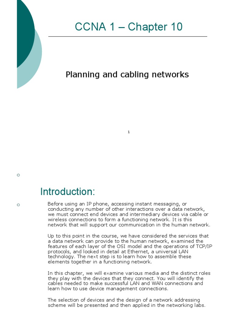 Chapter10 Planning and Cabling Networks | PDF
