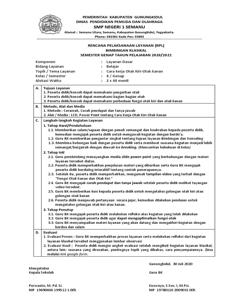 RPL Dan Materi BK Cara Kerja Fungsi Otak Manusia | PDF