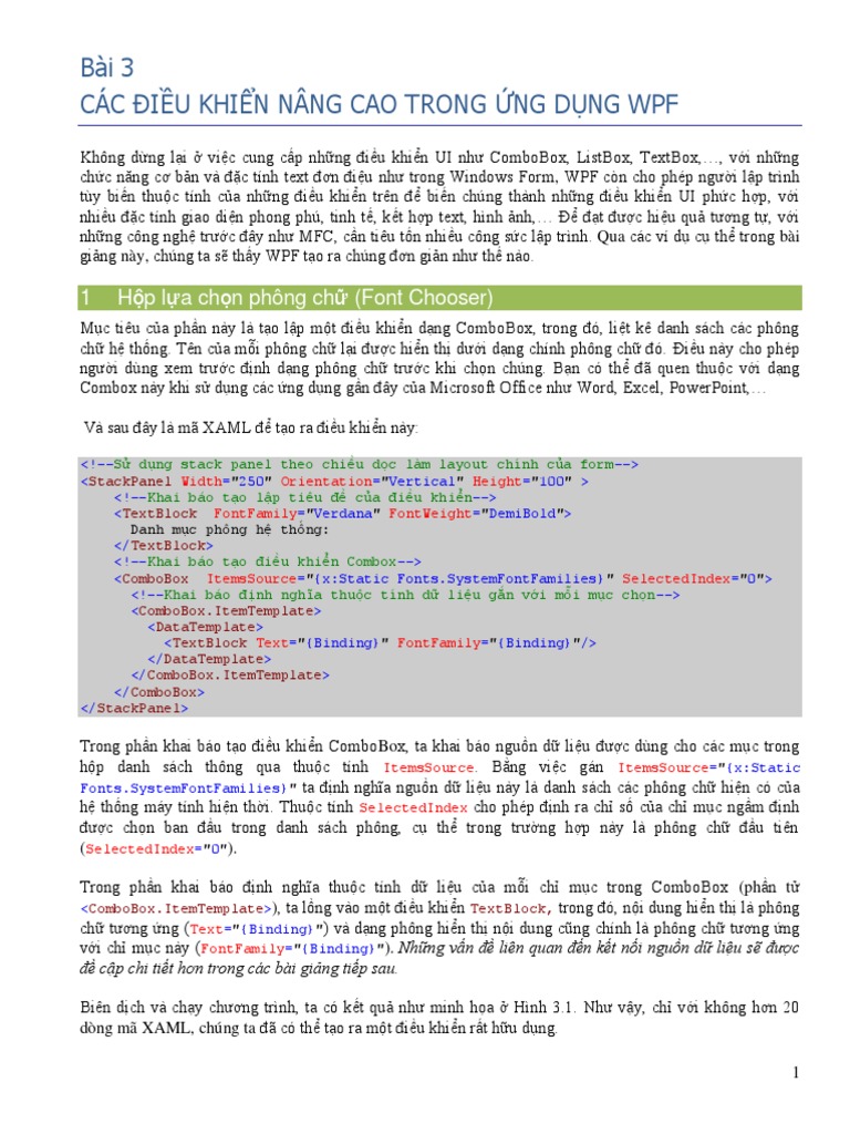 WPF-Lesson 3 - Advanced UI Controls | PDF WPF-Lesson 3 - Advanced UI Controls | PDF