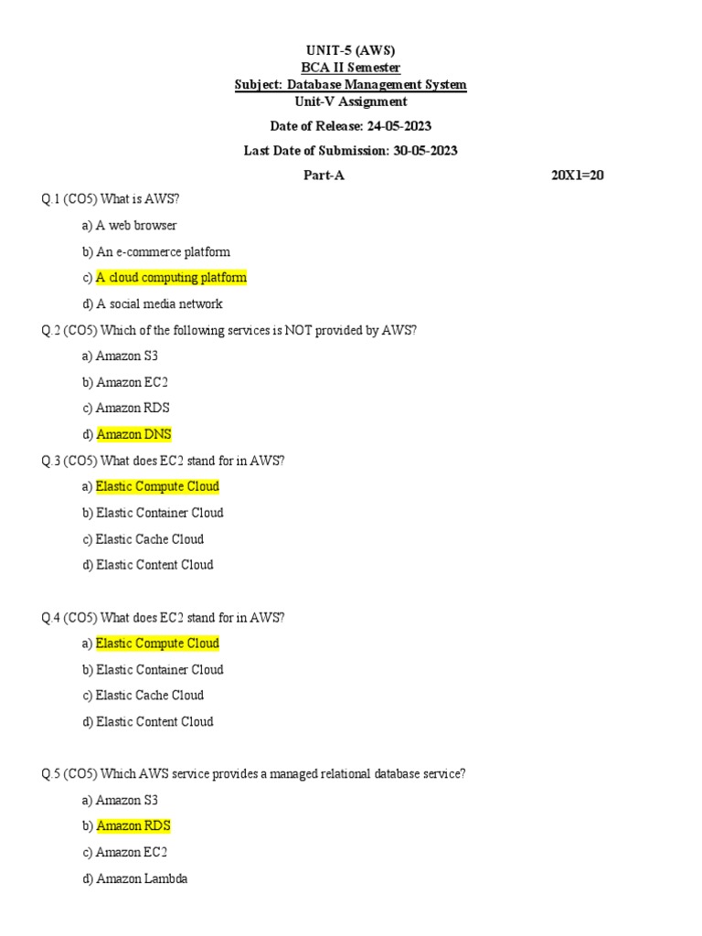 DBMS Assignment 5 | PDF | Cloud Computing | Databases DBMS Assignment 5 | PDF | Cloud Computing | Databases