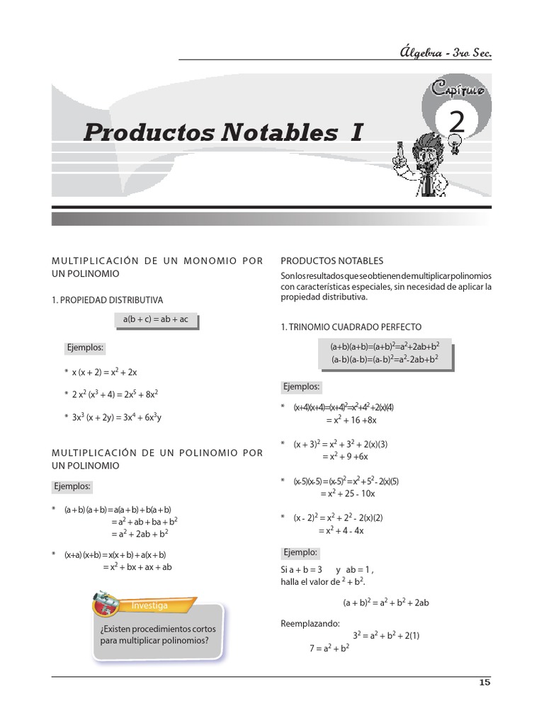 Productos Notables y Factorización | PDF