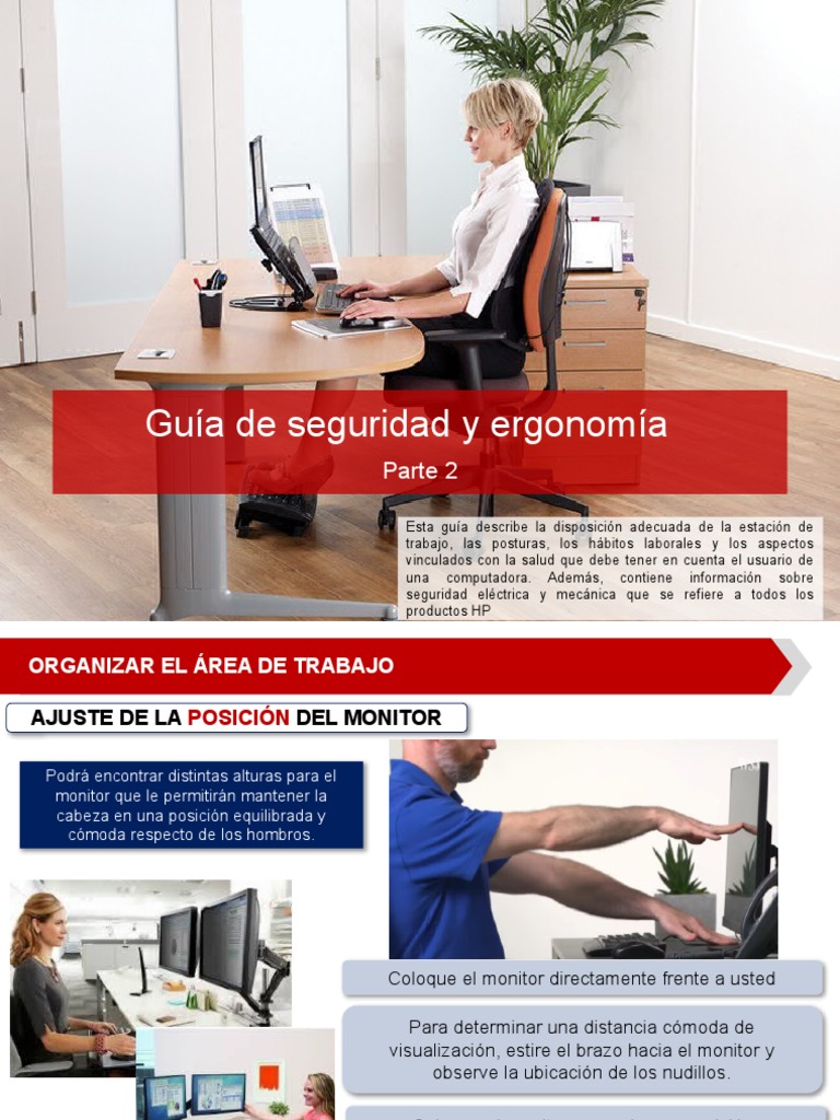 Guía de Seguridad Ergonómica en Oficina (Parte 2) | PDF | Monitor de computadora | Factores ...