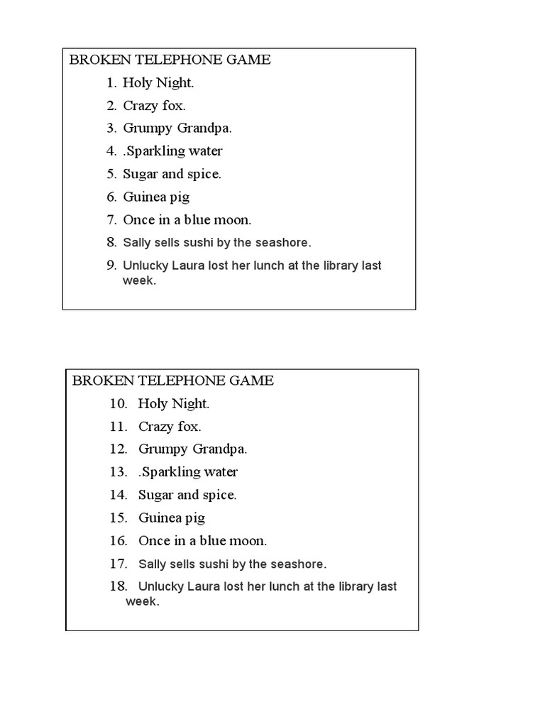 Broken TelEphone | PDF