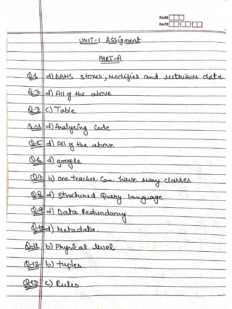 DBMS Assignment 1-4 | PDF