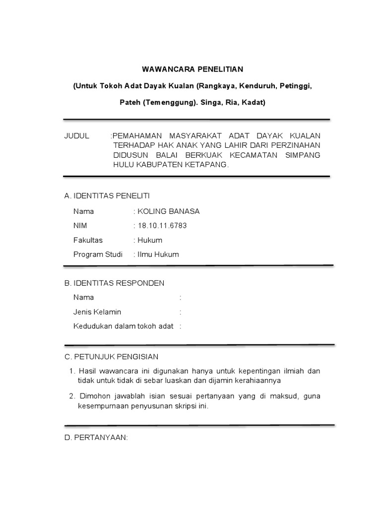 Hukum Adat Dayak Kualan dan Perzinahan | PDF | Ilmu Sosial | Hukum