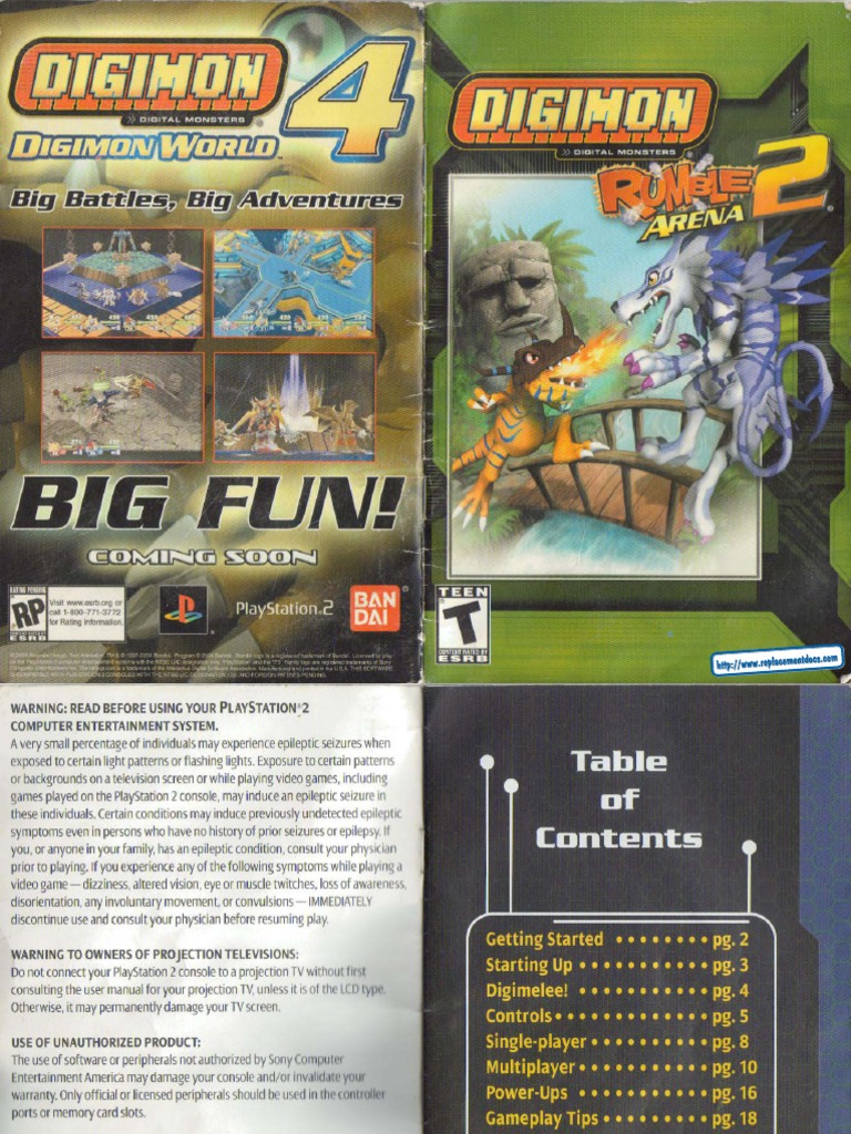 Digimon Rumble Arena 2 - Manual - PS2 | PDF