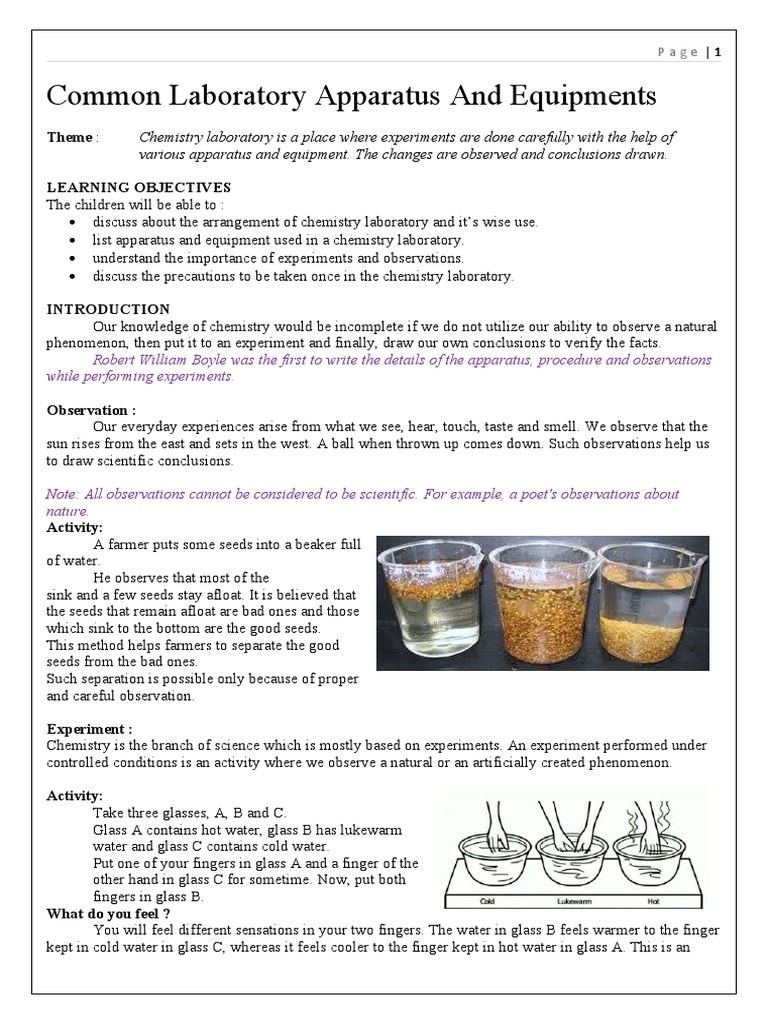 Common Laboratory Apparatus Overview | PDF