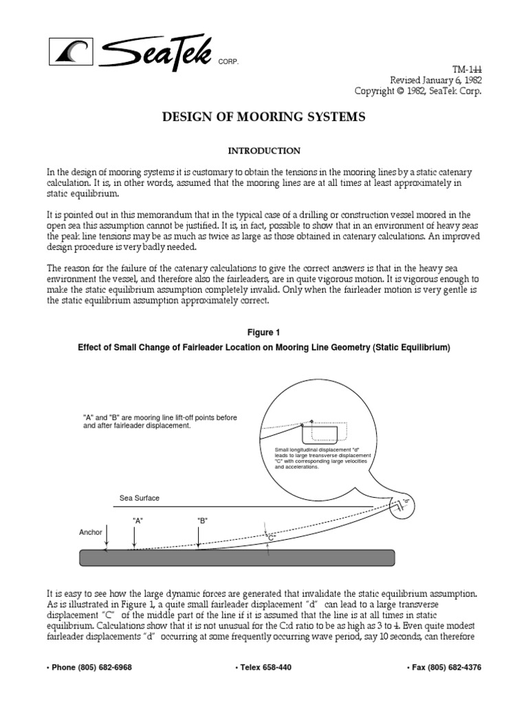Design Mooring Systems | PDF | Force | Oscillation