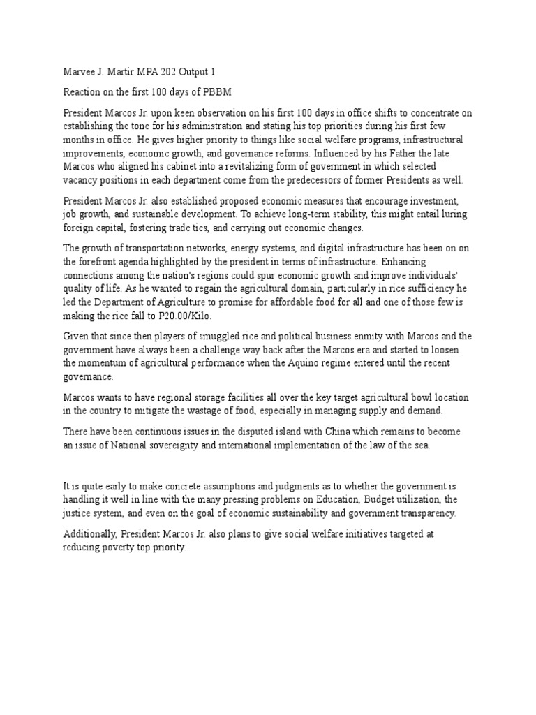 Marvee J. Martir MPA 202 Output 1 | PDF
