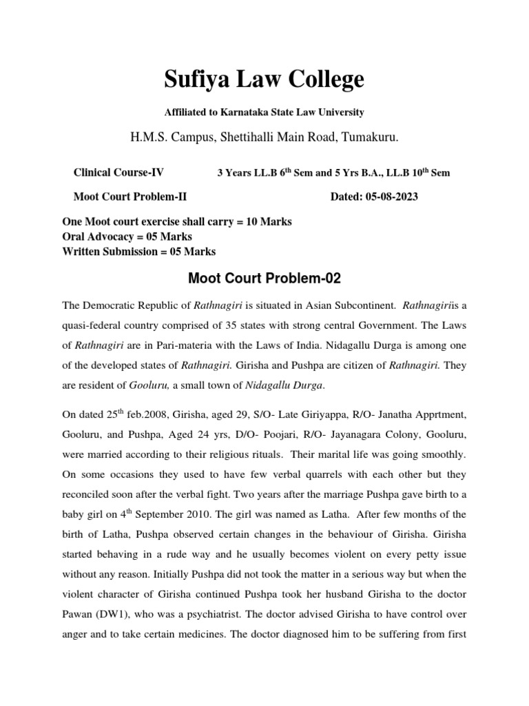 2nd Moot Court Problem | PDF