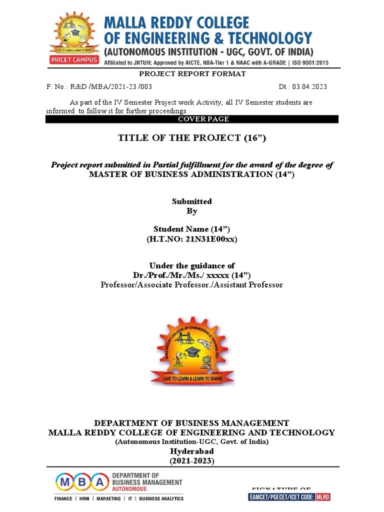 Project Report Format | PDF