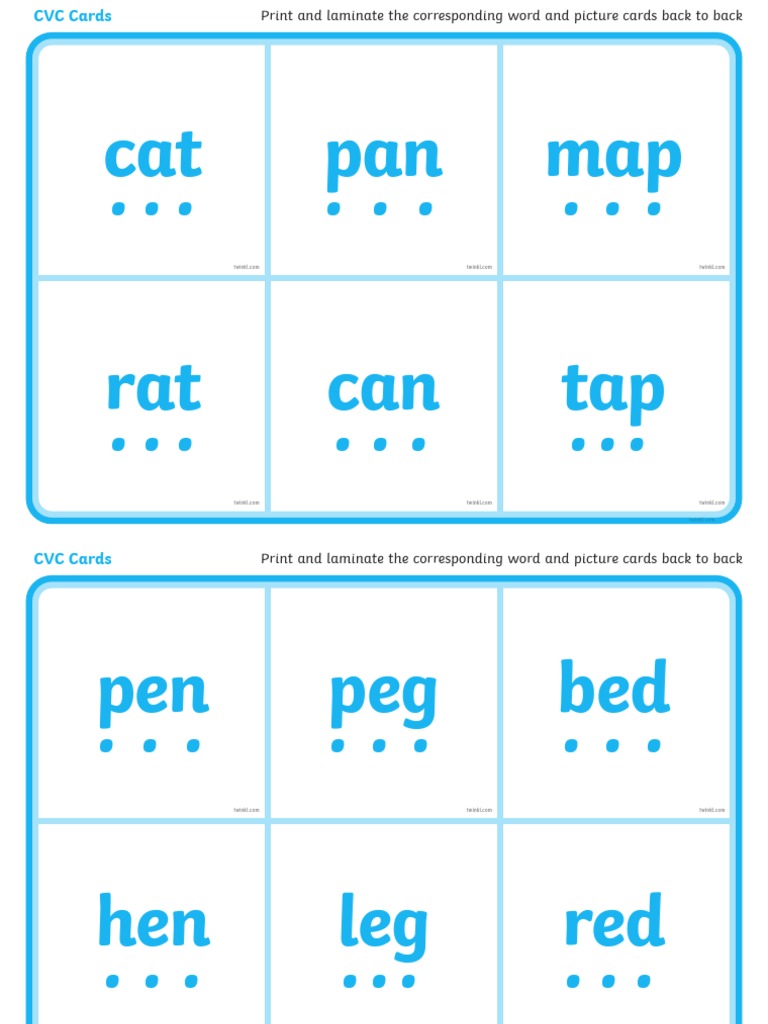 1 CVC Word Cards | PDF