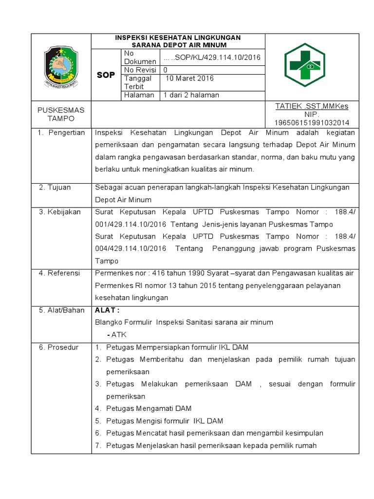 SOP IKL DAM 2023 | PDF