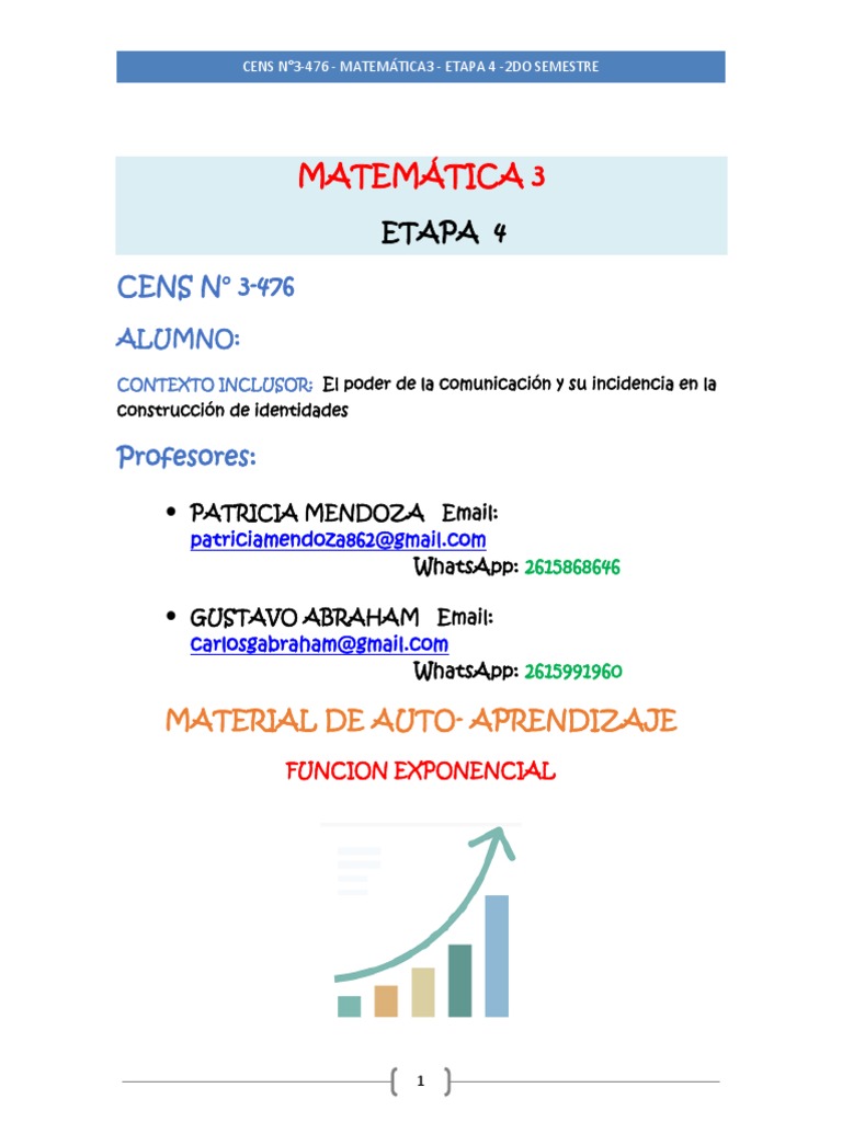 Mate 3 Etapa 4 Funcion Exponencial - para Combinar | PDF