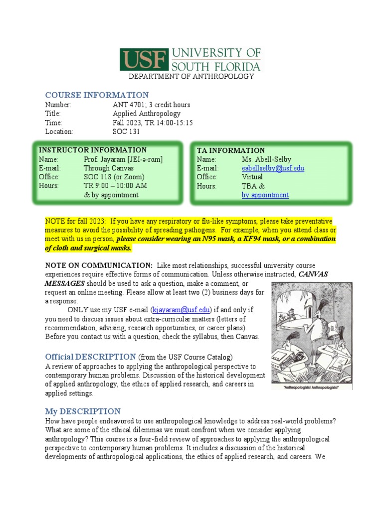 ANT 4701 Jayaram Fa 2023 f2f v1 | PDF | Anthropology | Libraries