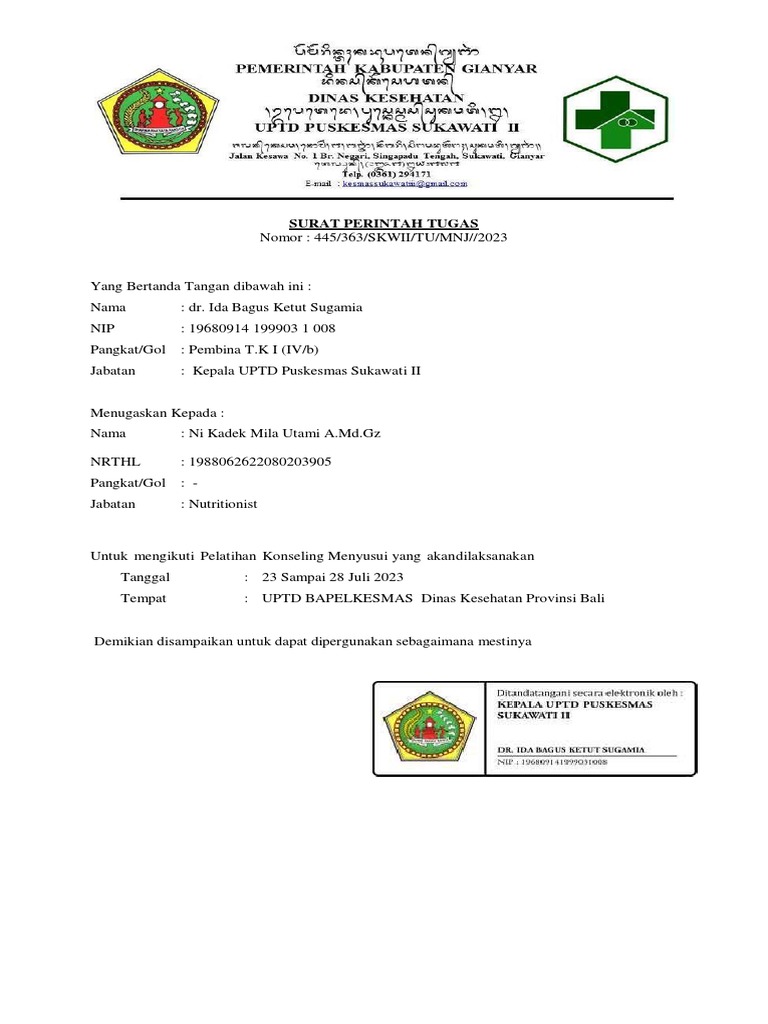 Surat Tugas Ocha | PDF