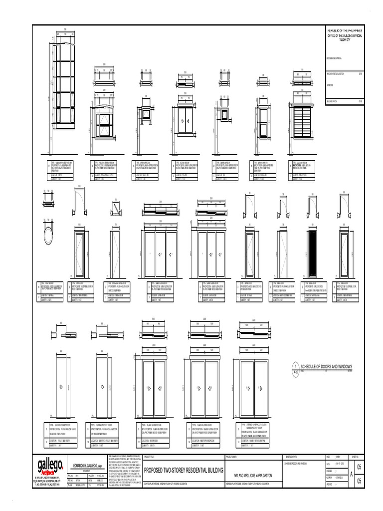 Schedule of Doors and Windows | PDF