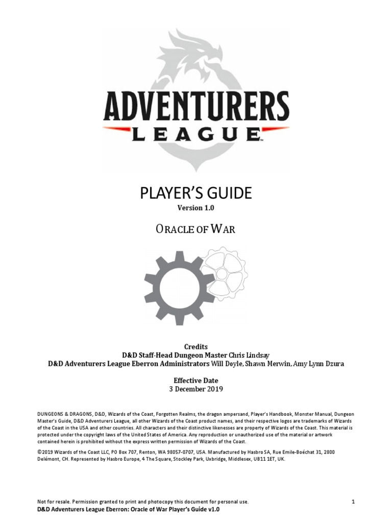 Oracle of War Players Guide v10 | PDF | Role Playing Games | Dungeons ...