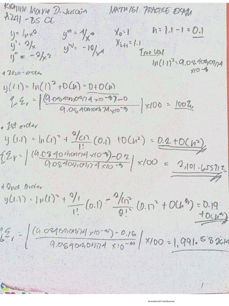 Jusain Math161 Pracexam Item2 | PDF