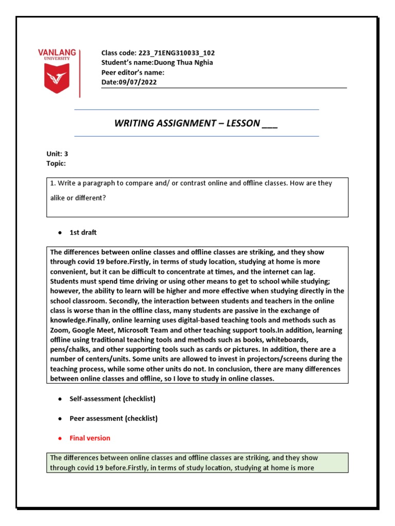 Template Writing Assignment (3) .1 | PDF
