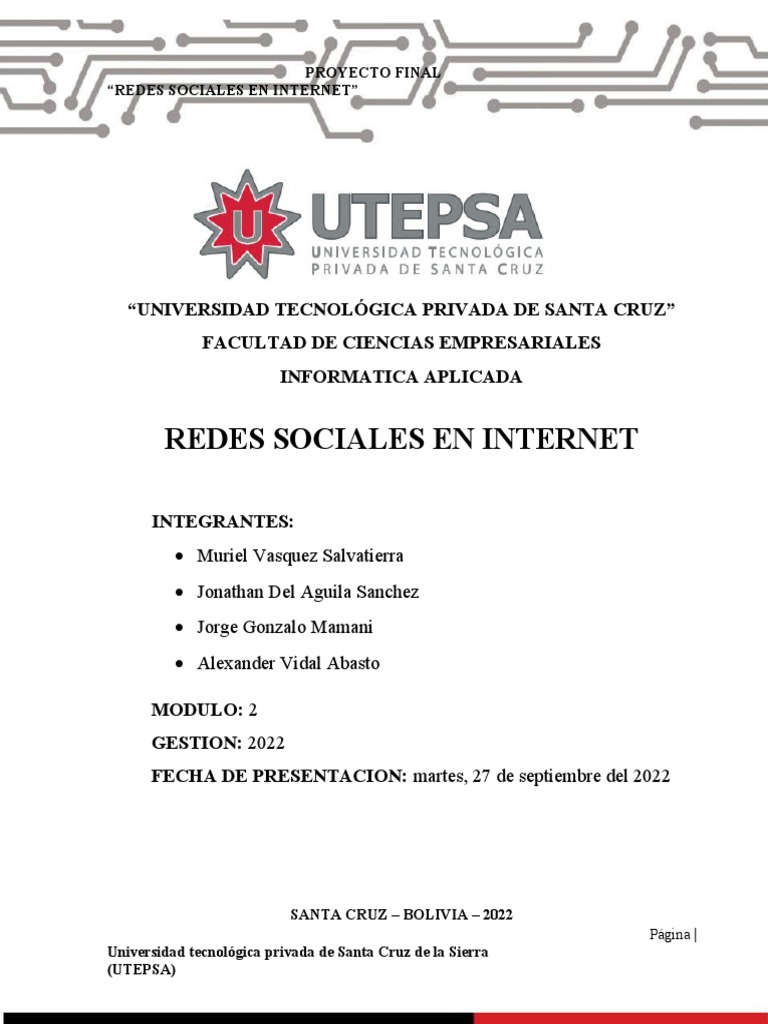 Uso Redes Sociales en UTEPSA | PDF