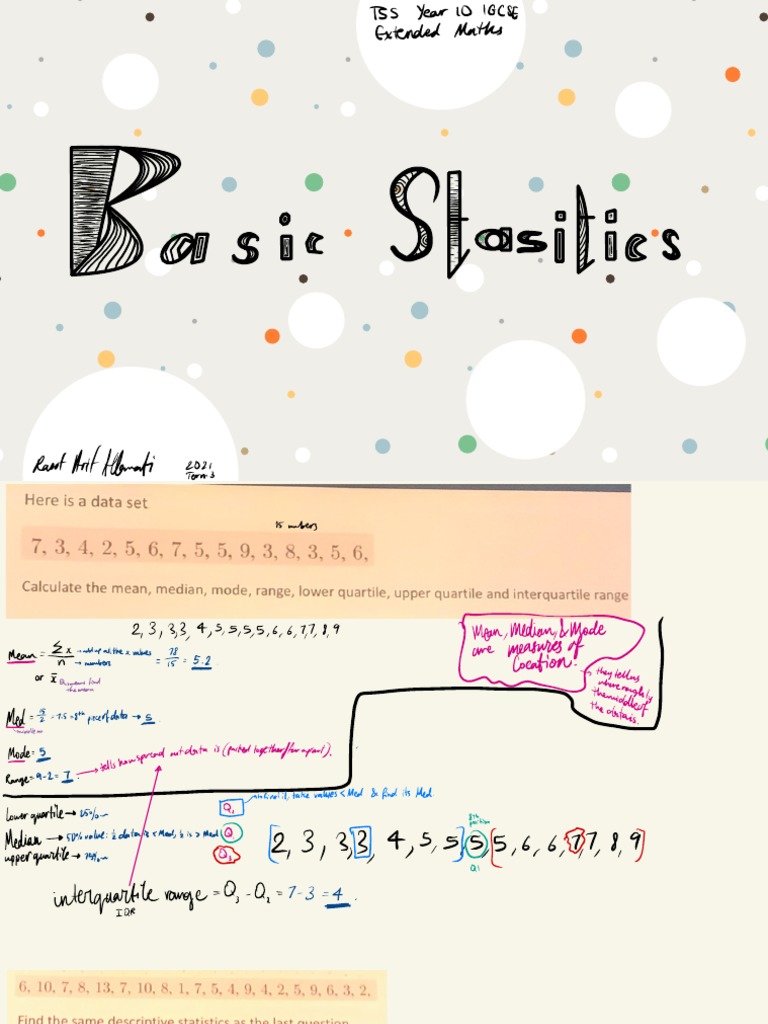 Basic Statistics Notes | PDF