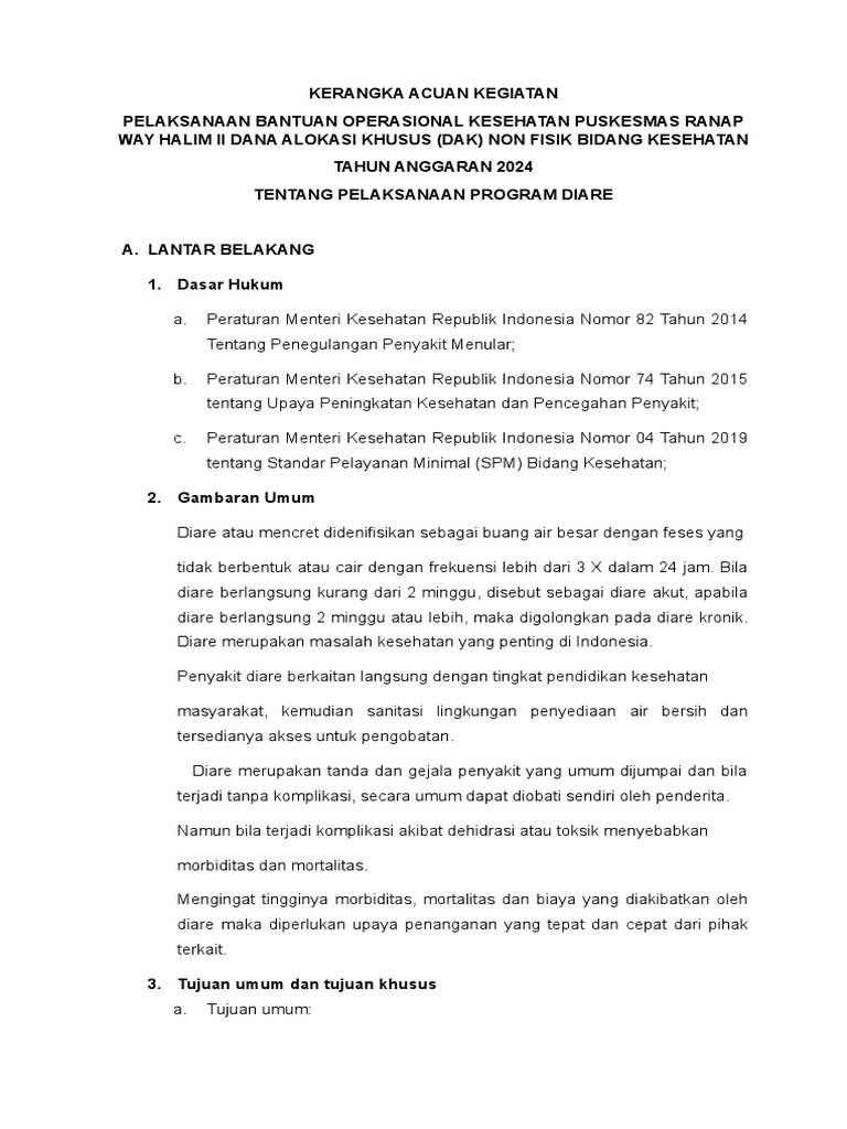 Kak Diare 2024 | PDF