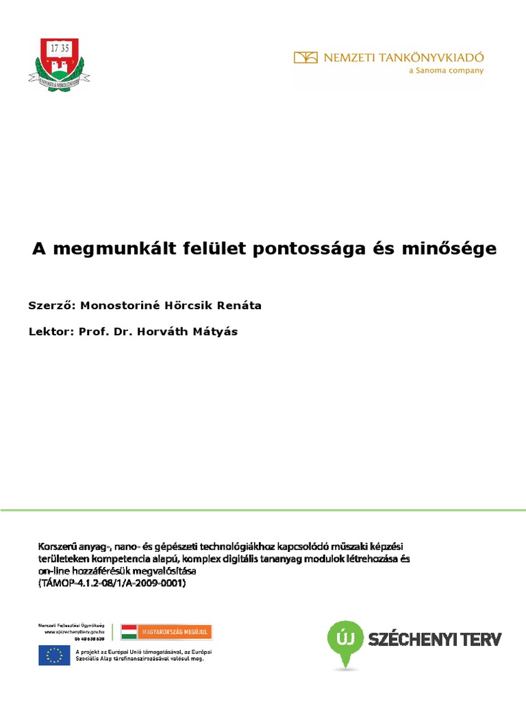 G1 10 A Megmunkalt Felulet Pontossaga Es Minosege | PDF