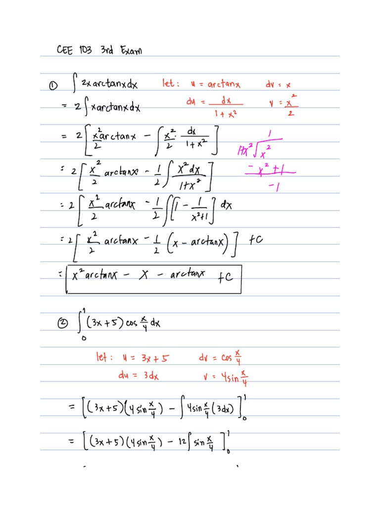 CEE 103 3rd Exam Solutions Guide | PDF