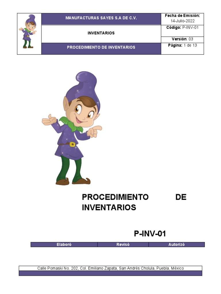 P-INV-01 Procedimiento de Inventarios01actualizacion | PDF