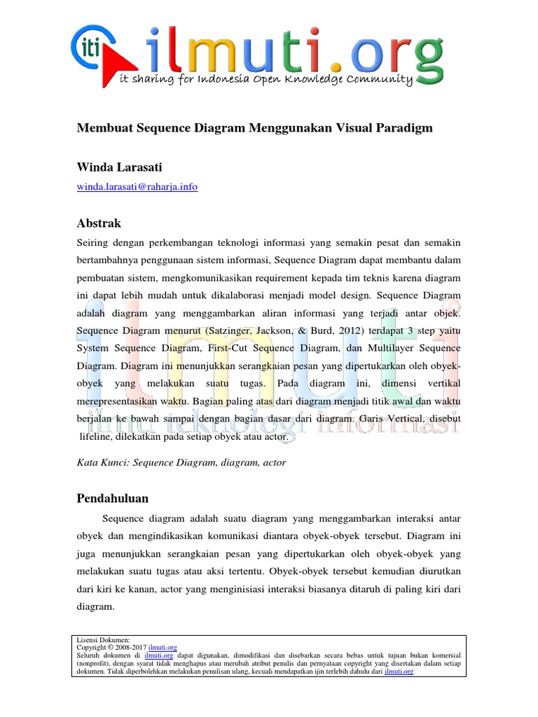 Adoc - Tips - Membuat Sequence Diagram Menggunakan Visual Paradi | PDF