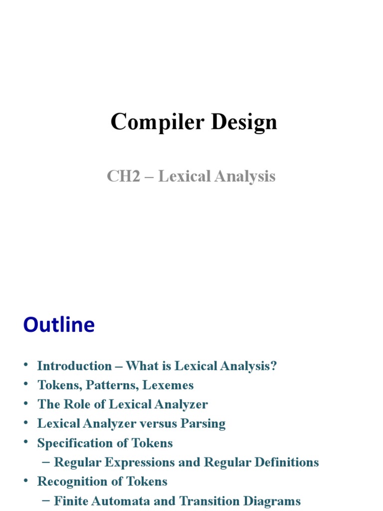 CD - CH2 - Lexical Analysis | PDF | Teaching Methods & Materials | Computers