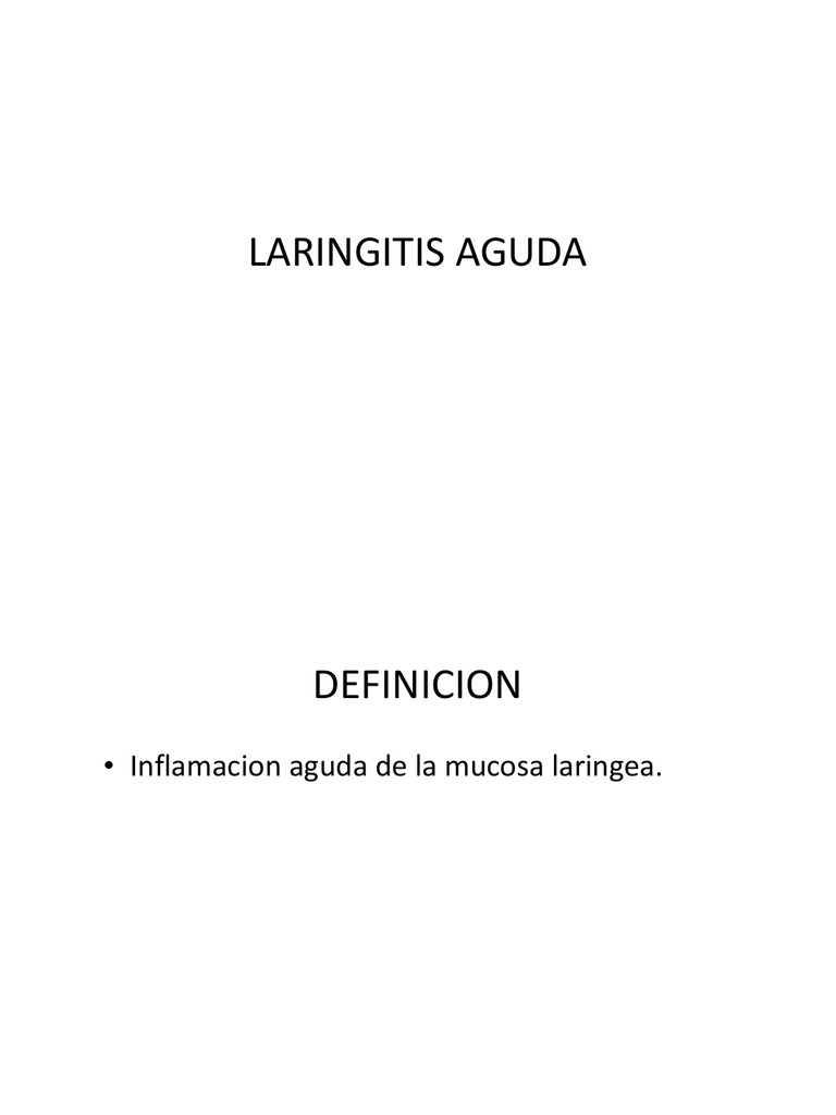 Laringitis Aguda | Descargar gratis PDF | Tos | Ciencias de la Salud