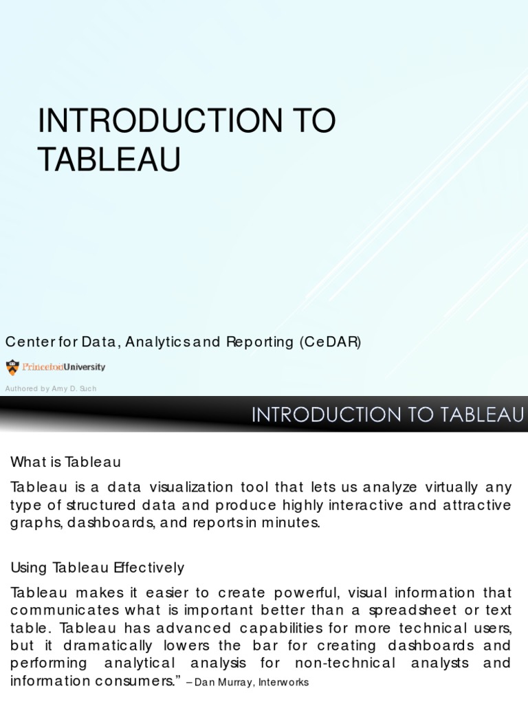 Introduction To Tableau - Users Guide For Website | PDF