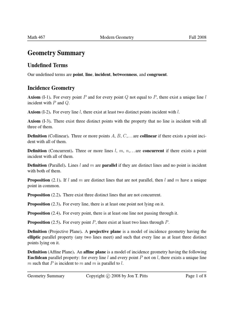 Geometry Summary | PDF