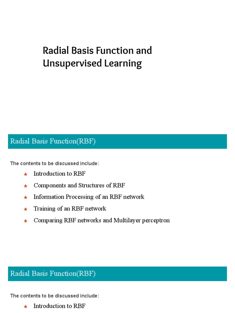 RBF and Unsupervised Learning | PDF | Cluster Analysis | Machine Learning RBF and Unsupervised Learning | PDF | Cluster Analysis | Machine Learning