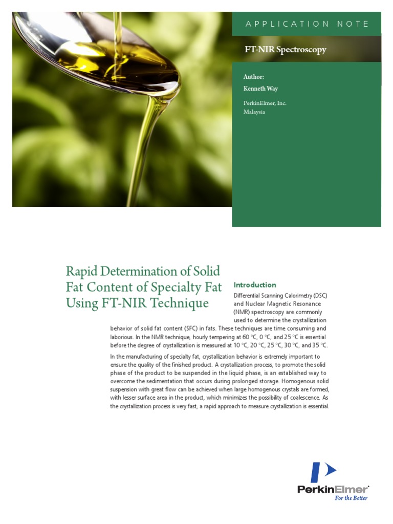 Spectrum Two N FT-NIR Specialty Fats Application Note | PDF ...