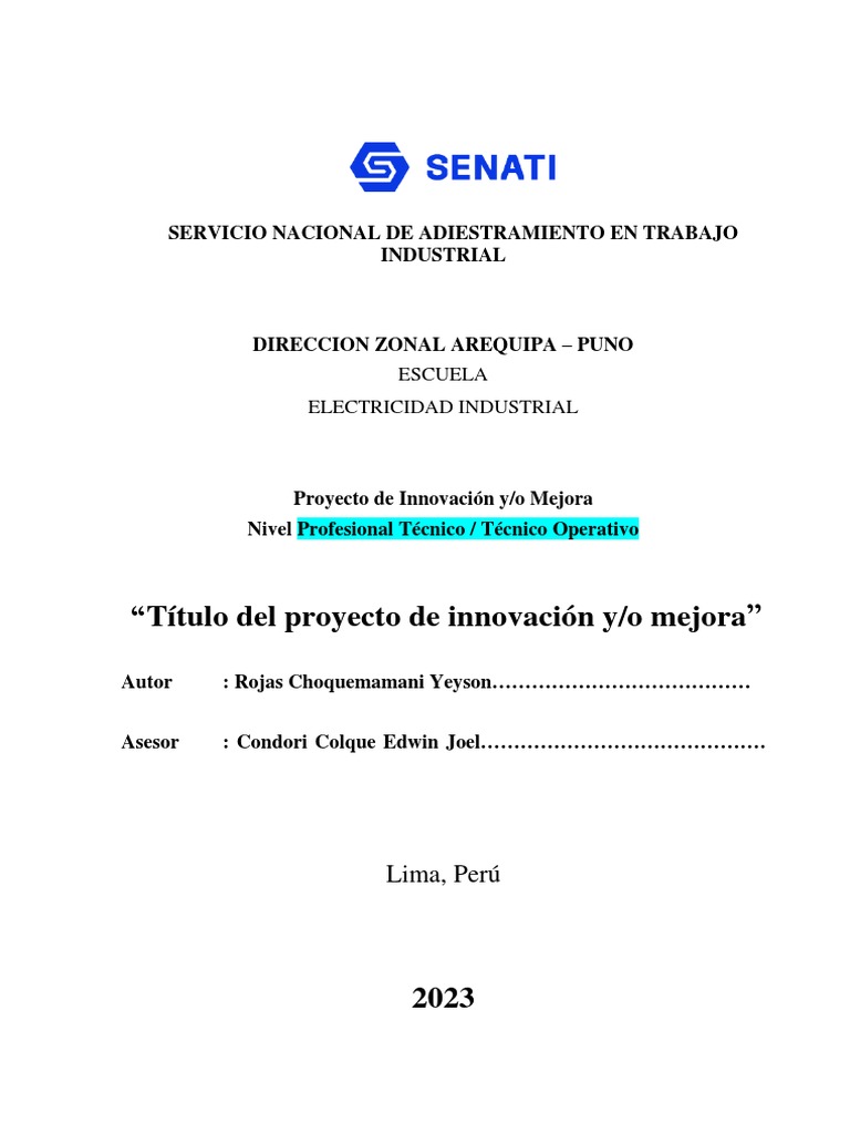 Proyecto de Innovacion Senati | Descargar gratis PDF | Business ...