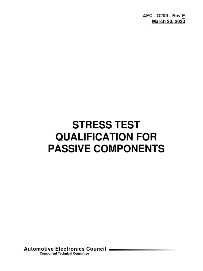 AEC Q200 Rev E Base Document | PDF | Capacitor | Printed Circuit Board