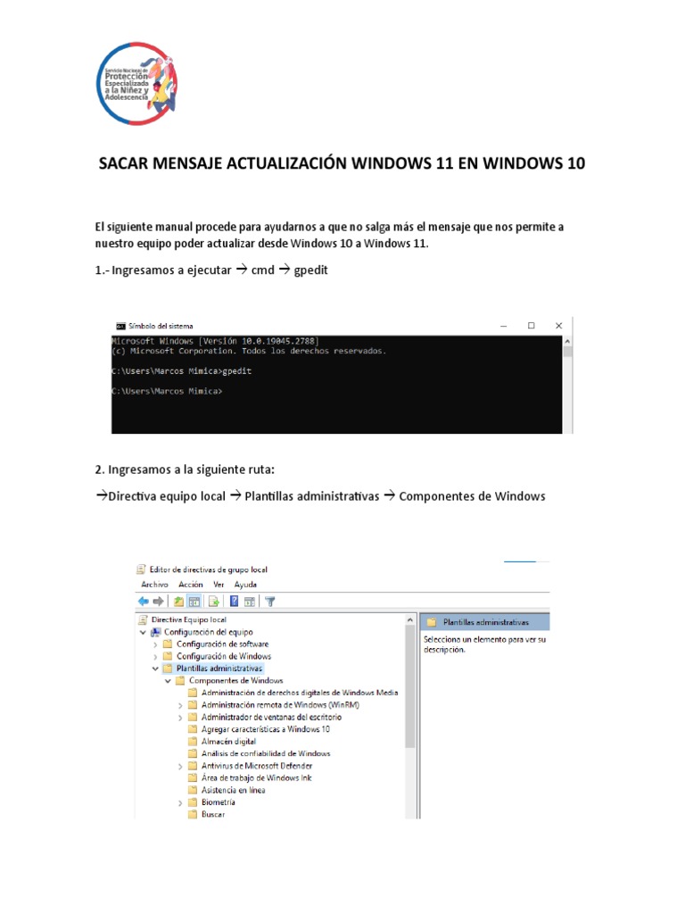 SACAR MENSAJE ACTUALIZACIÓN WINDOWS 11 EN WINDOWS 10 | PDF