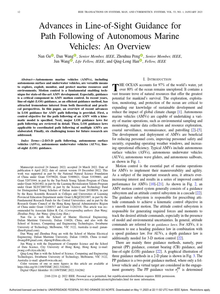 Advances in Line-of-Sight Guidance For Path Following of Autonomous Marine Vehicles - An ...