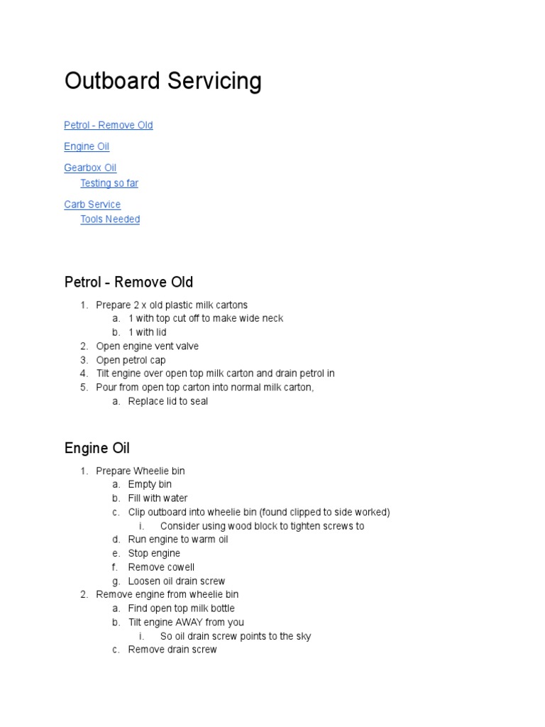Honda 2.3HP Outboard Service and Carb Clean | PDF