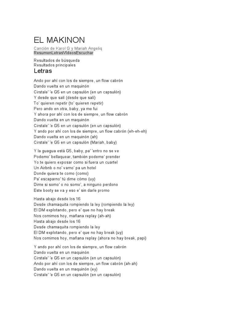 El Makinon | PDF | Musica en español | Musica Latinoamericana