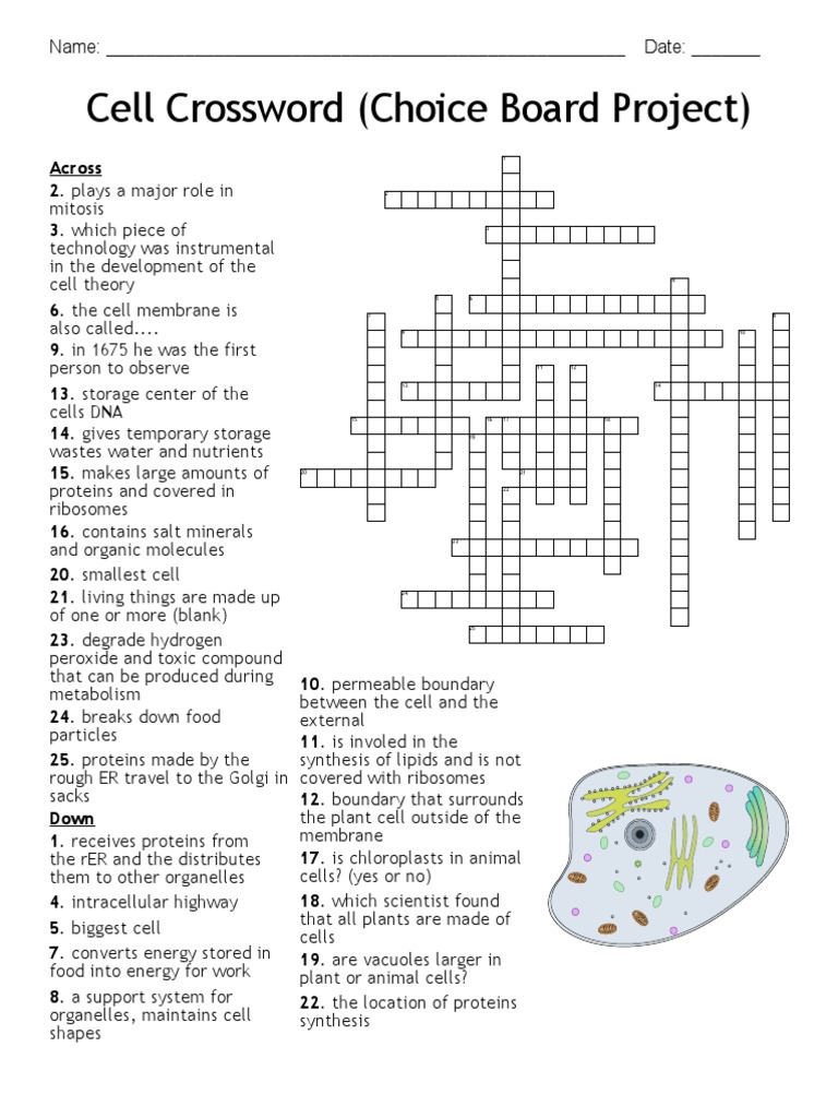 Cell Crossword Choice Board Proj 3b7785 6167a741 | PDF