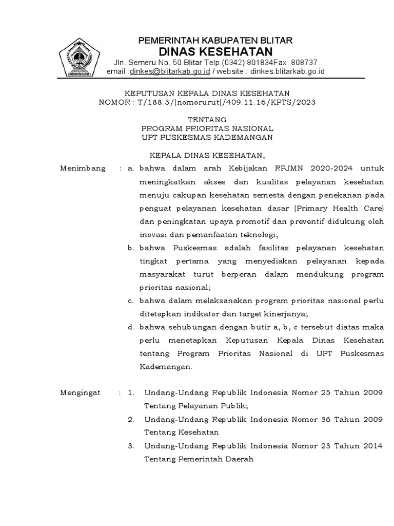 SK Program Prioritas Nasional | PDF